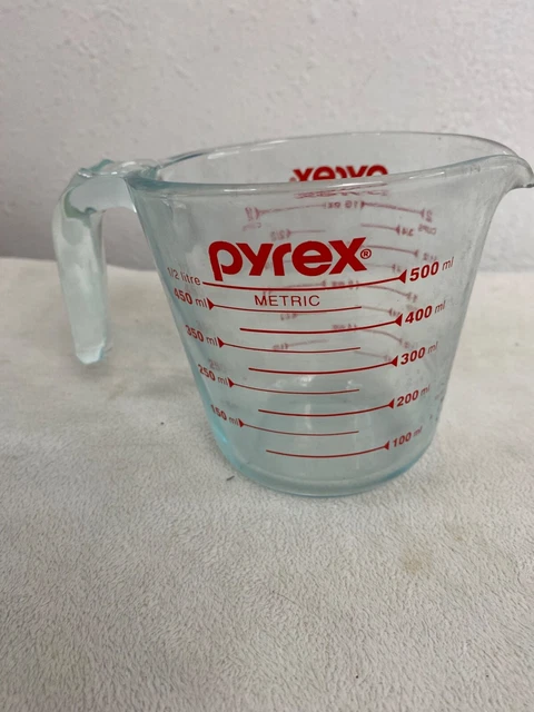VINTAGE PYREX 2 Cup 500ml 1 Pint Measuring Cup Red Lettering Made In ...