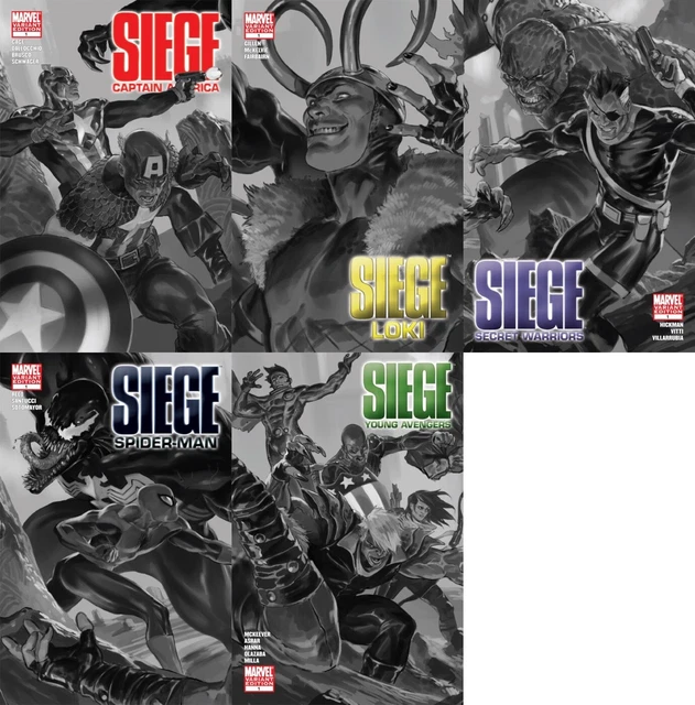 SIEGE BLACK & White Incentive Variants Marvel Comics - 5 Comics £15.78 ...