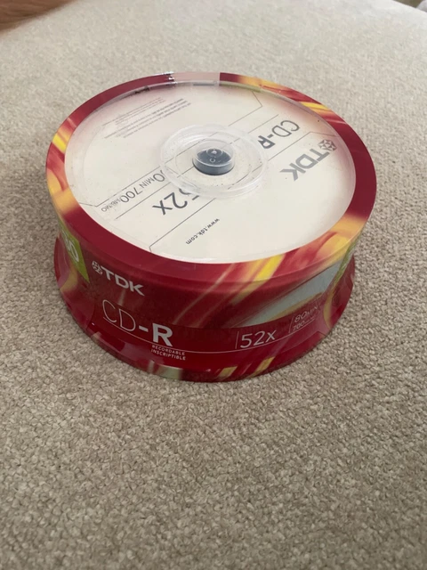 NEW & SEALED TDK CD-R 52x 30-Pack 80MIN 700MB Blank CDs Audio, Data ...