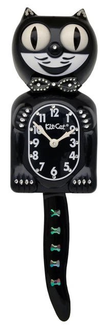LIMITED EDITION BLACK Kit-Cat Klock Swarovski Bow Crystals Jeweled ...