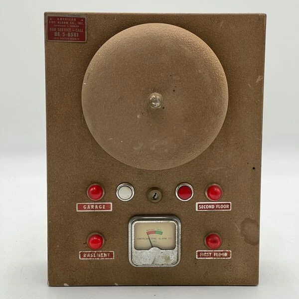 VINTAGE 1950'S AMERICAN Fire Alarm Co. Bell Home Smoke Detector ...