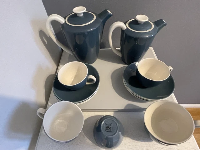 RARE VINTAGE POOLE Pottery Blue Moon Coffee Set, Milk Jug With Lid ...