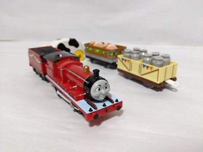 THOMAS & FRIENDS TOMY Plarail Trackmaster James and Ranch Freight Car ...
