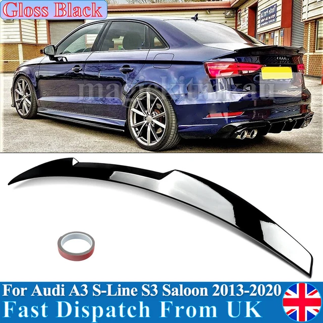 FOR AUDI A3 S3 8V Saloon Rear Boot Trunk Spoiler M4 Style Gloss Black ...