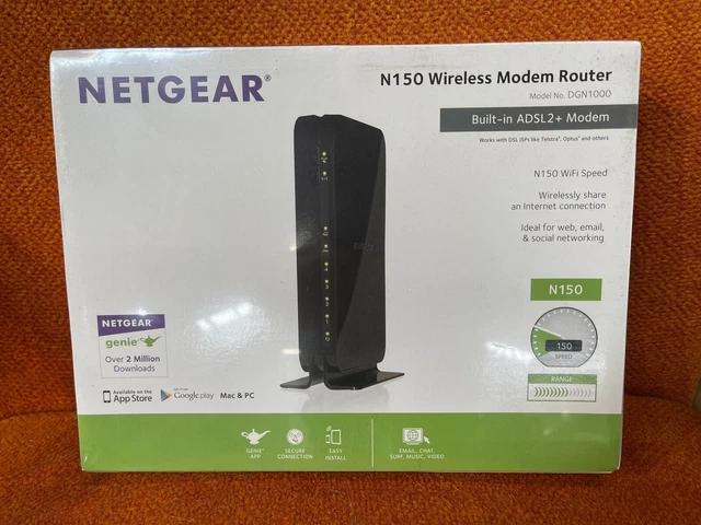 NETGEAR N150 Wireless Modem Router - Built In ADSL2+ Modem BRAND NEW ...