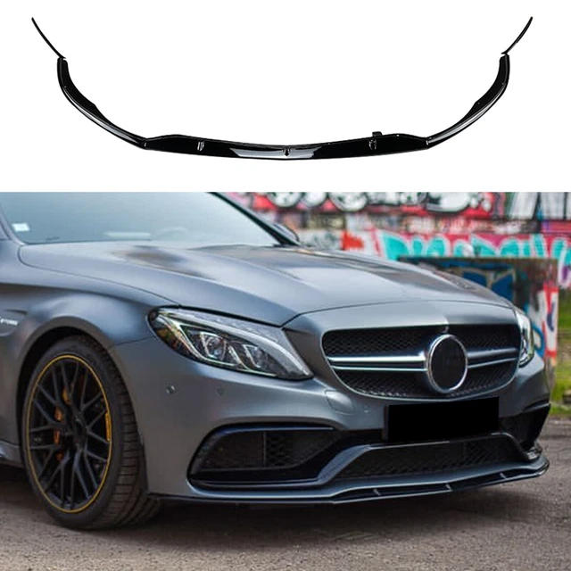 BLACK CAR FRONT Spoiler Splitter Lip Kit For Benz W205 C205 C63 AMG ...