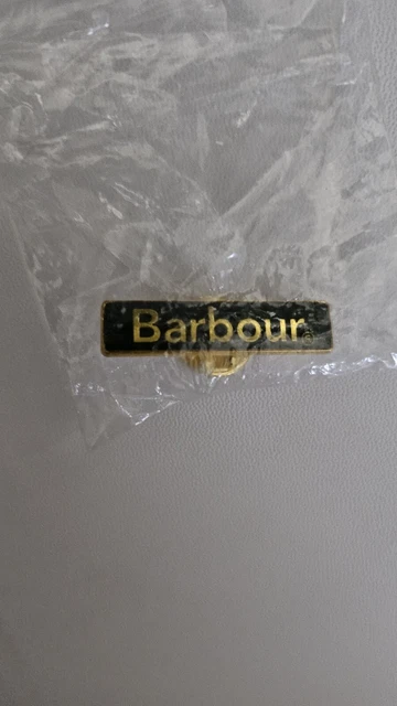 GENUINE BARBOUR PIN Badge / Green With Gold Writing / Sent Free Post £8 ...