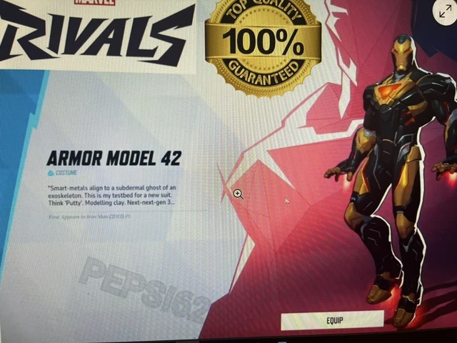 MARVEL RIVALS IRON Man Armor Model 42 Skin Costume - INSTANT CODE! PS5 ...