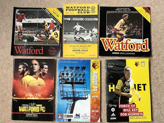 6 ASTON VILLA programmes (all away at Watford) £2.97 - PicClick UK