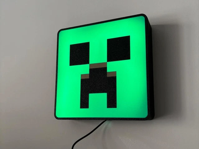 MINECRAFT CREEPER LED Light Box - LED - Night Light / Lamp / Lightbox £ ...