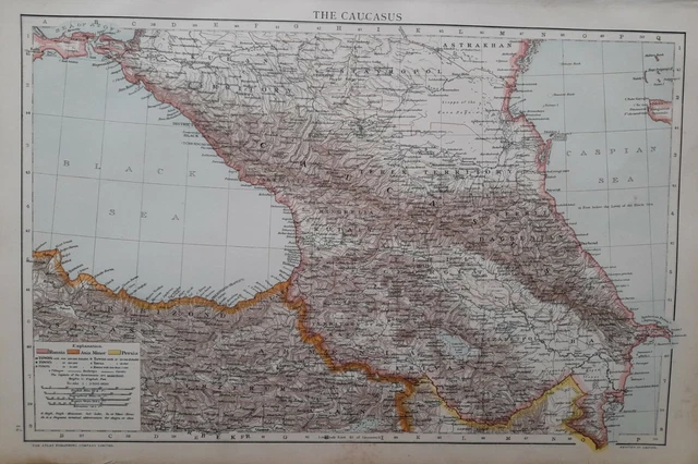 1893 GRANDE MAPPA Antica Caucasus Mingrelia Kutais Elizabetpol EUR 83 ...