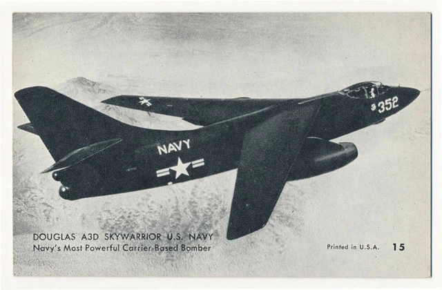 US NAVY DOUGLAS A3D Skywarrior Jet Bomber - Penny Arcade Exhibit Card £ ...