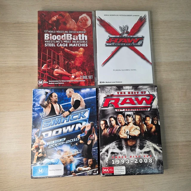 WWE DVD BUNDLE Best of RAW 93-08 Smackdown 09-10 Bloodbath Region 4 ...