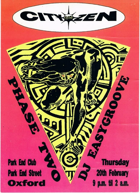 CITIZEN RAVE FLYER Flyers 20/2/92 A5 Park End Club Oxford DJ Easygroove ...