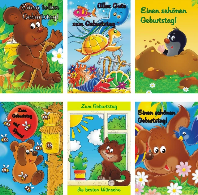 100 GLÜCKWUNSCHKARTEN ZUM Geburtstag Kinder 5302 Geburtstagskarte ...