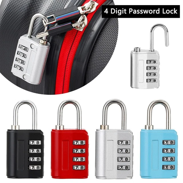 4 DIGIT PASSWORD Lock Coded Lock Dormitory Cabinet Lock Luggage Padlock ...