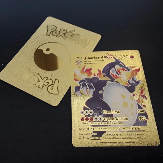 POKEMON GOLDEN HOLOFOIL GIGANTAMAX WILDFIRE CHARIZARD VMAX GOLD ...