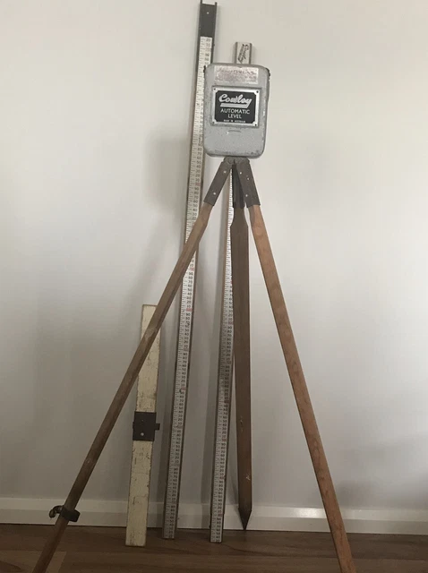 VINTAGE 1940’S COWLEY Surveyors Automatic Level, Tripod & Levelling ...