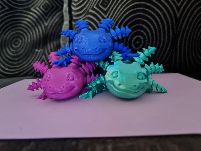 3D PRINTED ARTICULATED Axolotl By Mat Mire Make- Fidget Toy/Desktop ...