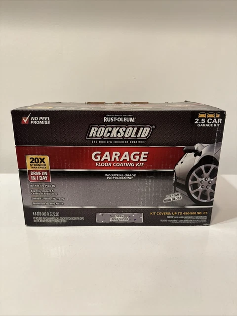 RUST-OLEUM ROCKSOLID 5.6QT 2.5-Car Garage Floor Coating Kit 293513 Gray ...
