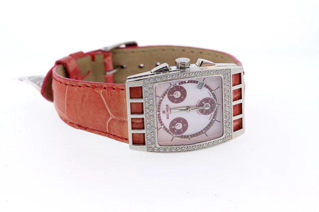 UNISEX REGNIER PARIS F9090-PNK Cadrage Chronograph MOP Dial Stainless ...