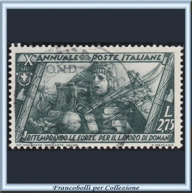 1932 §ITALIA REGNO Decennale Marcia su Roma L. 2,75 verde oliva n. 339 ...