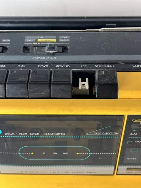VINTAGE PHILIPS D8300 Dual Deck Yellow Stereo BOOMBOX GHETTOBLASTER ...