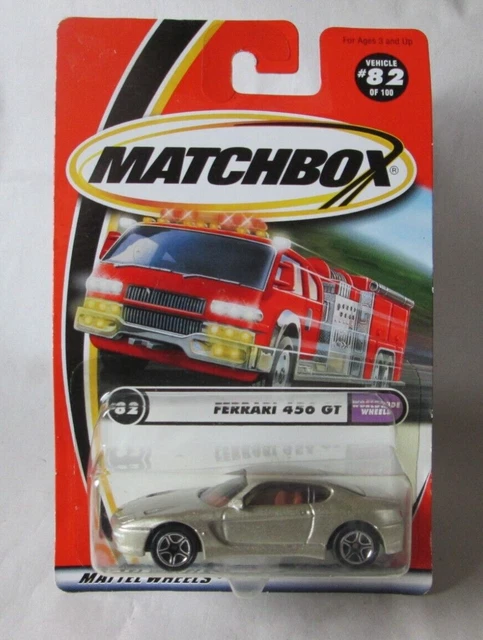 MATCHBOX FERRARI 456 GT Sportwagen #82 Räder weltweit 1/61 silber/gold ...