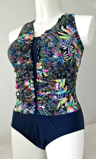 MARITIM DAMEN BADEANZUG navy-floral Softschalen Ohne Bügel Gr 50 56 58 60 Cup B EUR 39,95 ...