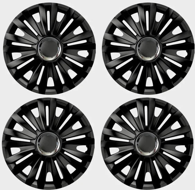 FOR DACIA SANDERO - 15" Wheel Trims Hub Caps Covers Royale All Black £ ...