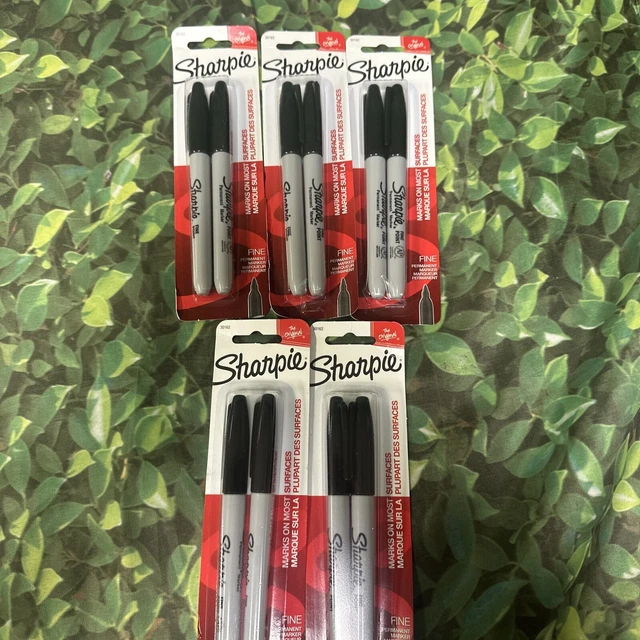 10 SHARPIE MARKERS Fine Point Tip Black Permanent 30001 Sharpies Pens ...
