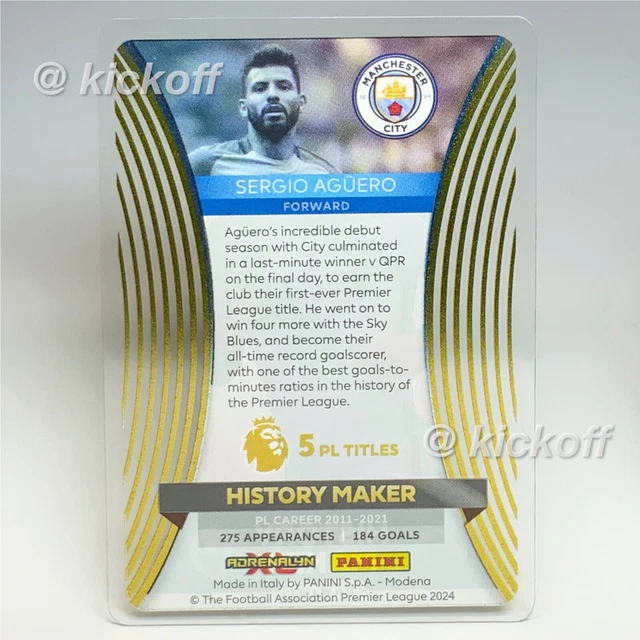 PANINI ADRENALYN XL 2025: AGUERO. History Maker Signature card ...