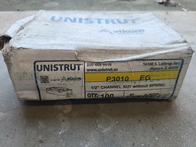 100 X GENUINE Unistrut P3010 EG 1/2" Channel Nut Without Spring £43.57 ...