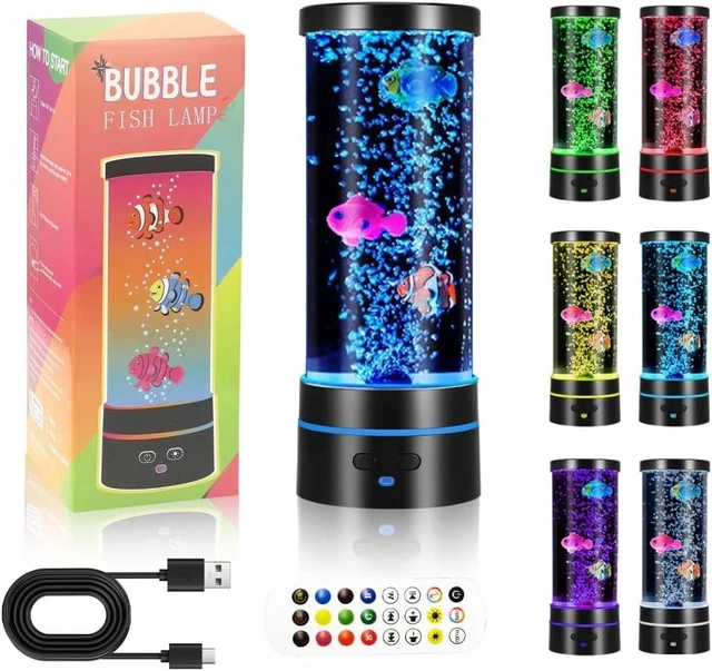 NASTOPEE BUBBLE FISH Lamp, Colour Changing Lava 3AA or USB Powered... £ ...