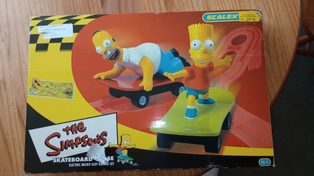 THE SIMPSONS SKATEBOARD Chase Homer Bart Scalextric Micro Slot Car ...