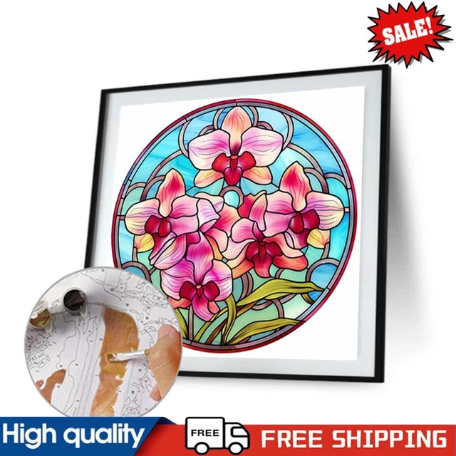 PAINT BY NUMBERS Kit DIY Moth Orchid Oil Art Picture Craft Home Decor ...