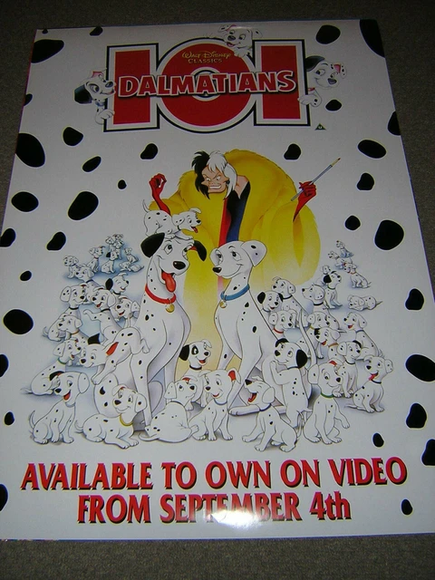 ORIGINAL DISNEY CLASSICS Promotional Poster - 101 Dalmations - Video ...