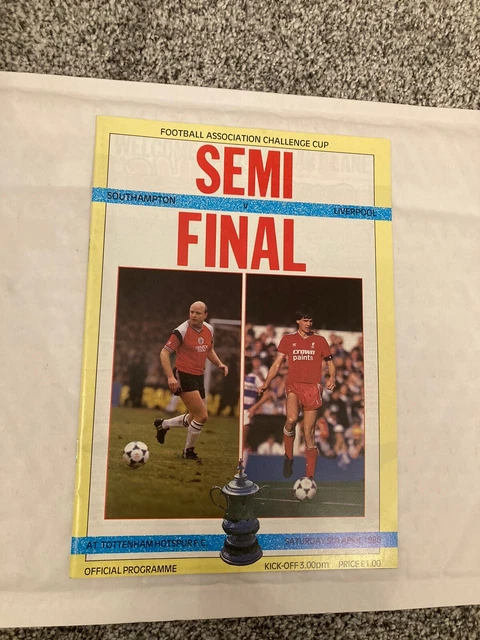 LIVERPOOL V SOUTHAMPTON 1986 FA Cup Semi- Final Programme. £2.50 ...