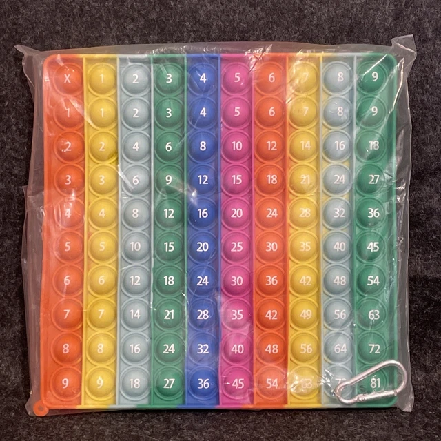 MULTIPLICATION TABLE CHART Square Pop Fidget Toys Counting Popper Board ...