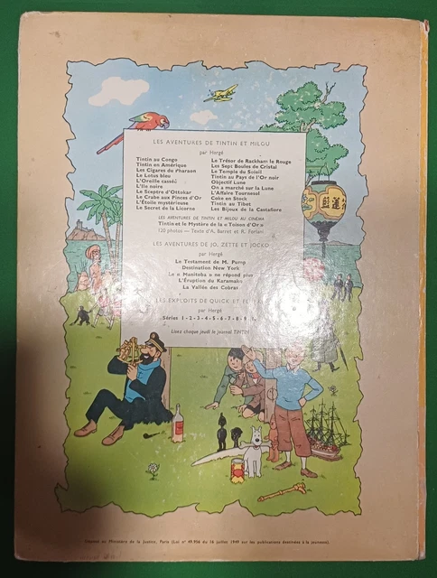 TINTIN RACKHAM LE ROUGE B34 B35 – Dos jaune – Bon état. Estimé 35€ EUR ...