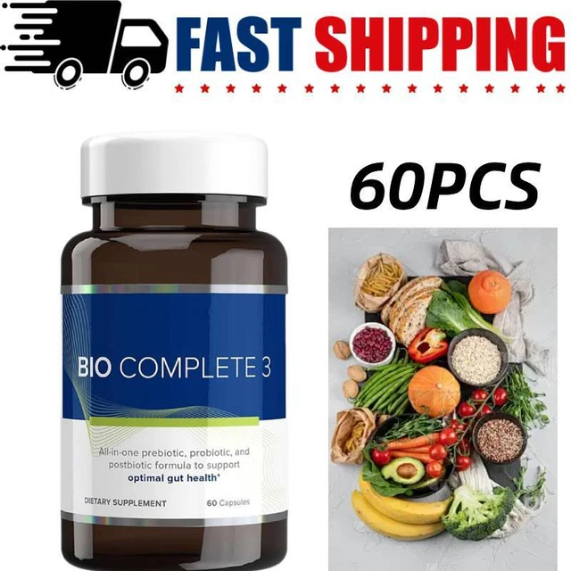 BIO COMPLETE 1 Capsules 60 Counts NEW PreBiotic ProBiotic & PostBiotic ...