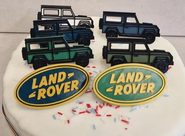 ANNIVERSARY BIRTHDAY CAKE Topper Cars 4x4 off road land rover defender ...