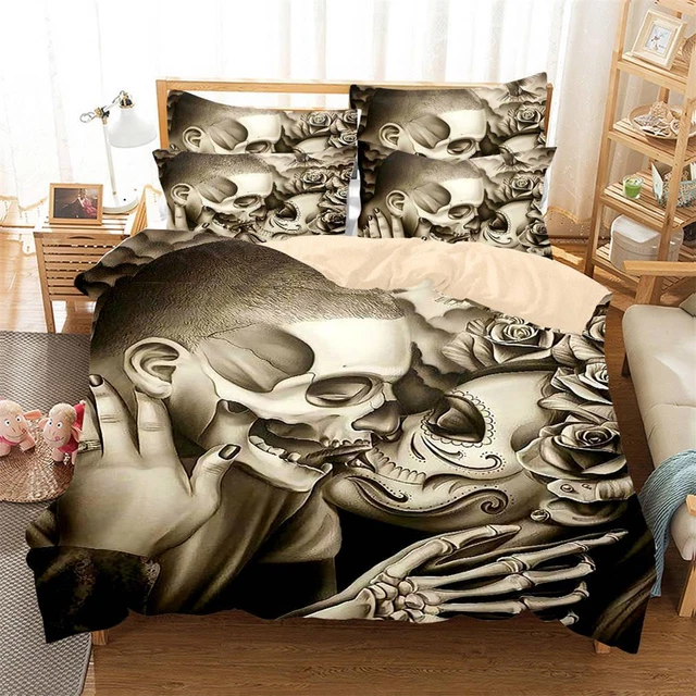 3D SKULL BEAUTY Quilt Cover Set Bedding Set Pillowcases 73 $37.90 ...