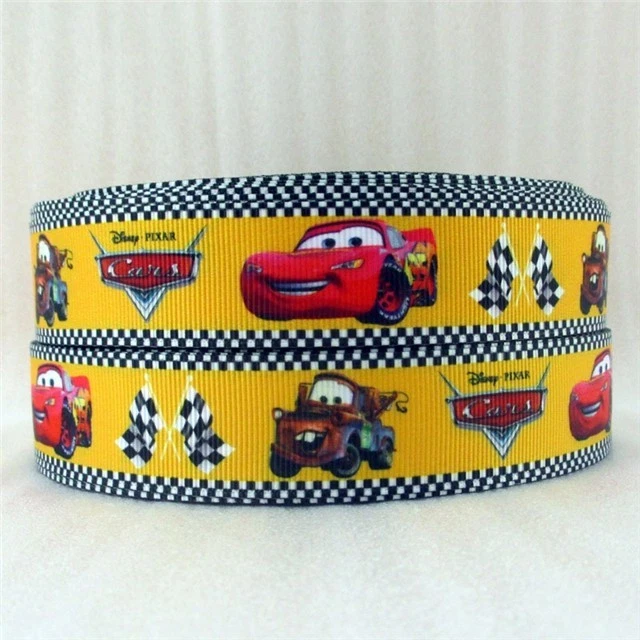 DISNEY CARS LIGHTNING Mcqueen Mater Personnage Ruban Gros Grain 4.6m ...