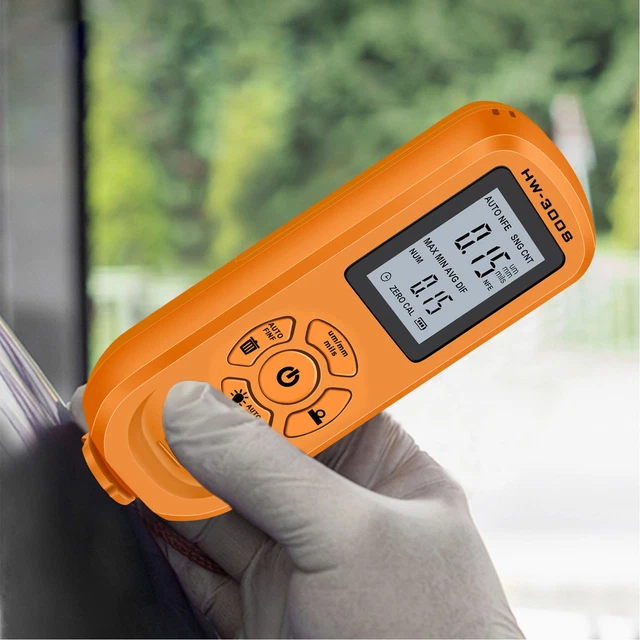 ORANGE PAINT THICKNESS Gauge Coating Depth Meter Tester Digital Display ...