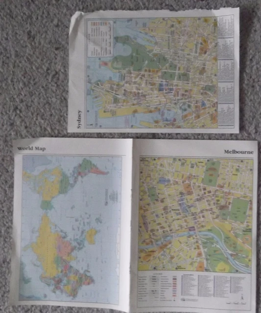 1980S HEMMA MAPS WORLD, AUSTRALIA & NEW ZEALAND AUSTRALIAN CAPITAL ...