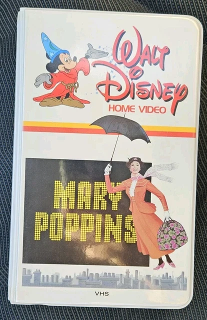 MARY POPPINS WALT Disney Home Video VHS Rare Original Artwork WHITE w ...