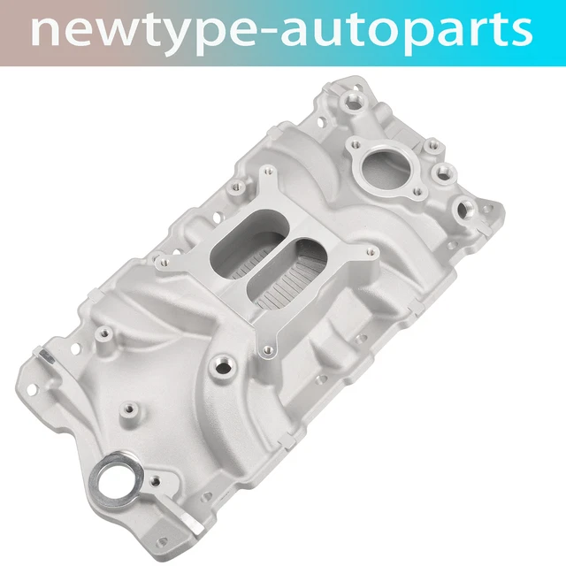 SBC CHEVY ALUMINUM Intake Manifold SBC 305 327 350 383 1955-1986 Satin ...