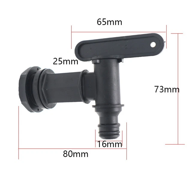 PLASTIC FAUCETS WATER Butt Tap Extended Thread Garden IBC 3/4 Inch ...