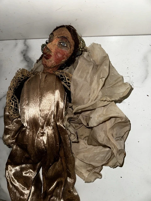 ANTIQUE WOODEN DOLL With Paper Mash Head Missing Bits £1.17 - PicClick UK